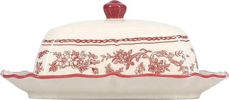 Vínová/slonovinová porcelánová máslenka Cyril – S|P Collection