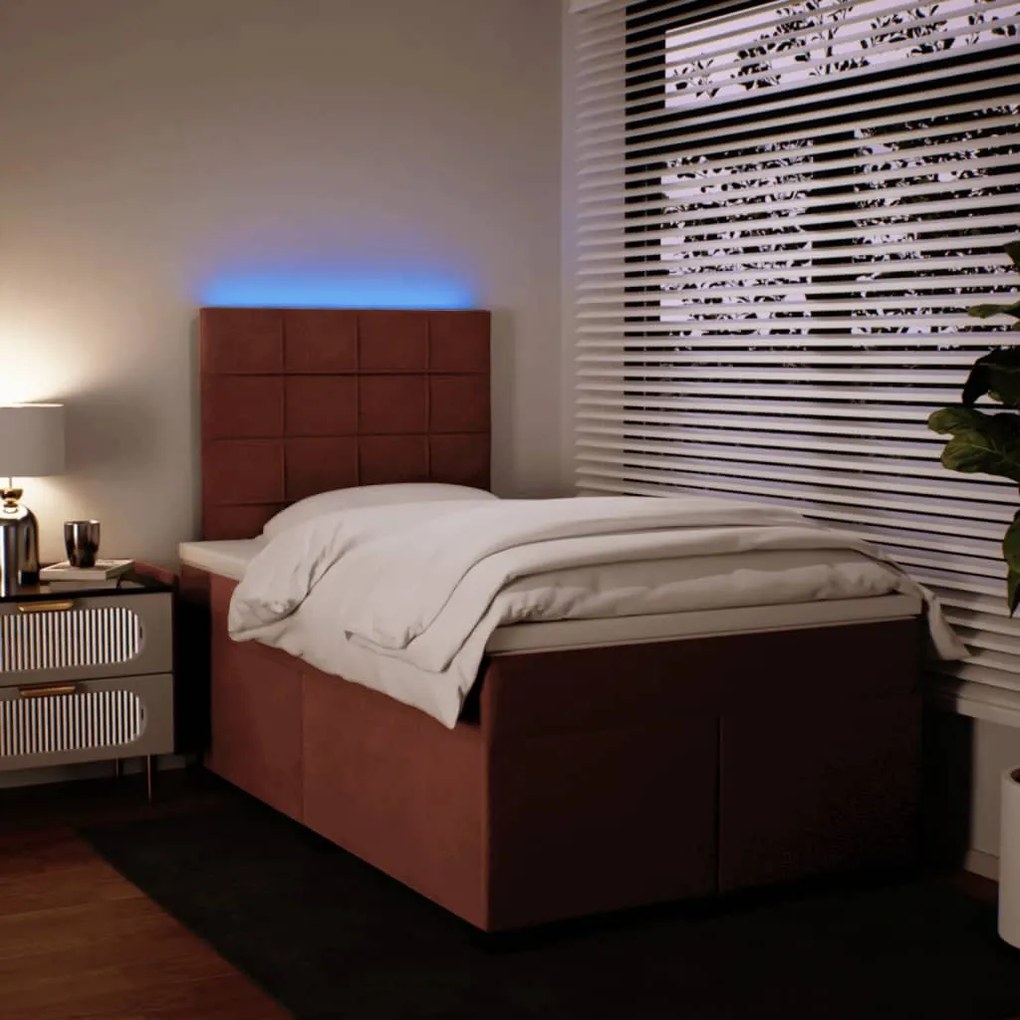 Box spring postel s matrací růžová 120 x 200 cm samet 3293187