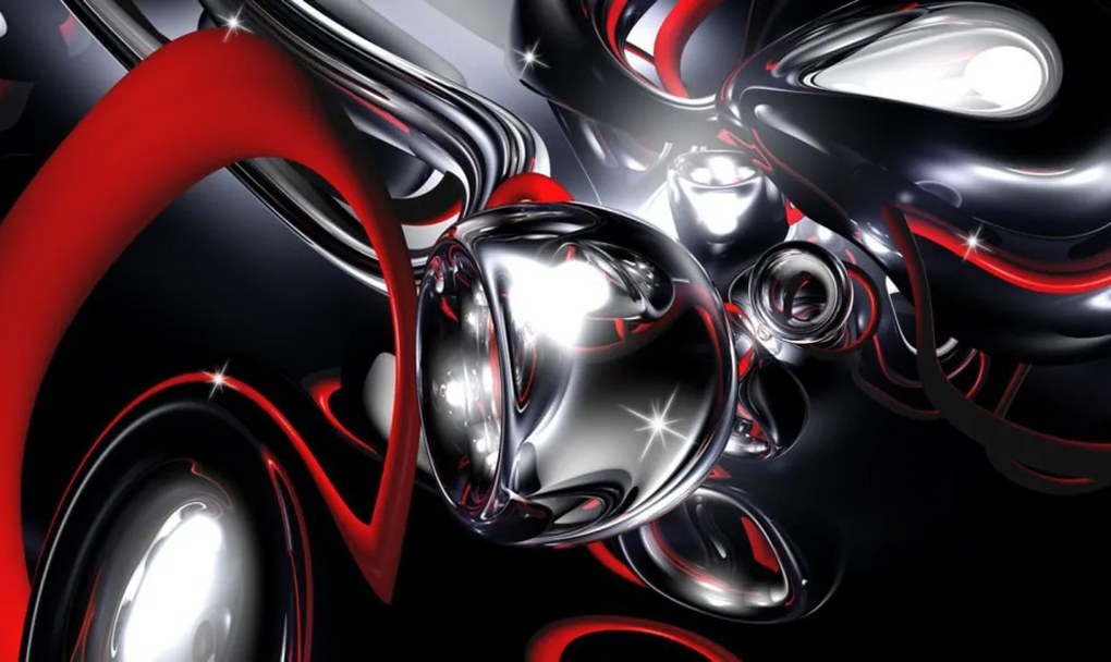 Luxusní obraz - červeno černá fantazie Velikost: 150x100 cm