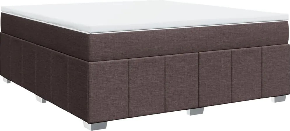 Box spring postel s matrací tmavě hnědá 180x200 cm textil 3285494