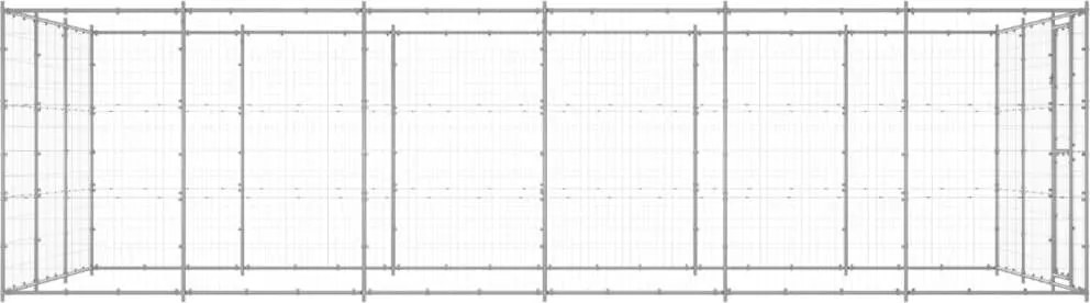 vidaXL Venkovní psí kotec ocel 21,78 m² [3082328] Barva: Stříbrná