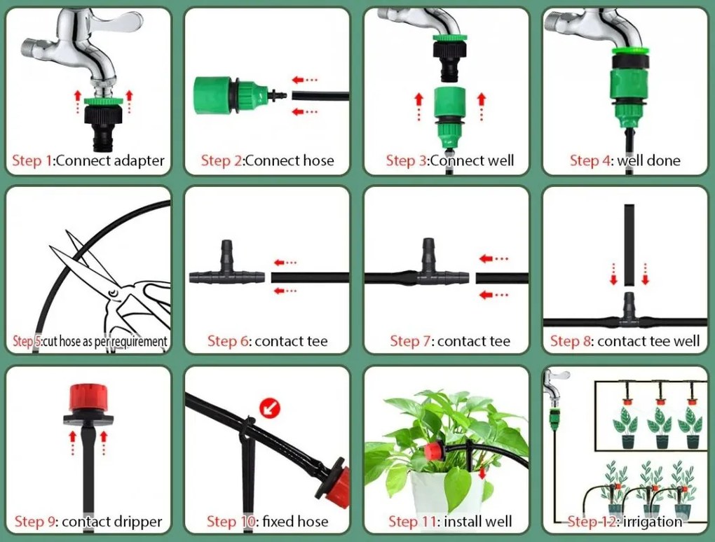 MXM Sada pro zahradní zavlažování 5 metrů / 21ks ZAH11-5