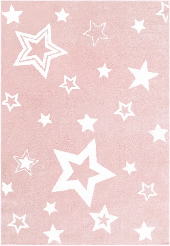 Forclaire Dětský koberec STARLIGHT růžová/bílá 100x160 cm