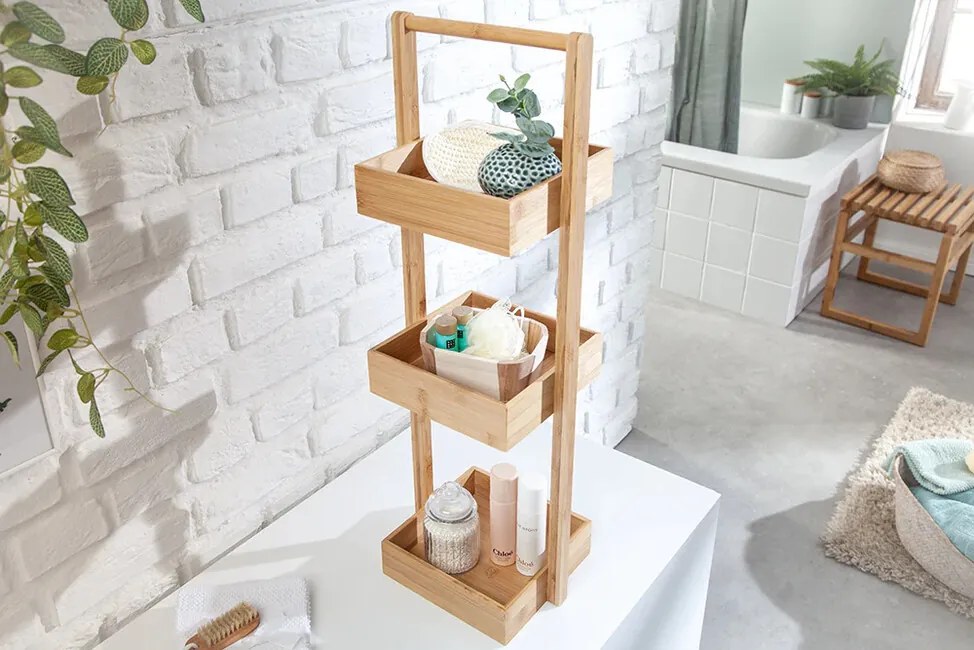 Koupelnový regál na kosmetiku Kandy bambus 75cm