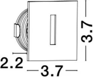 NV 9045418 Venkovní zapuštěné svítidlo do zdi PASSAGGIO černý hliník LED 1W 3000K 3V IP54 délka kabelu 1.80m použijte driver 9020170 - NOVA LUCE