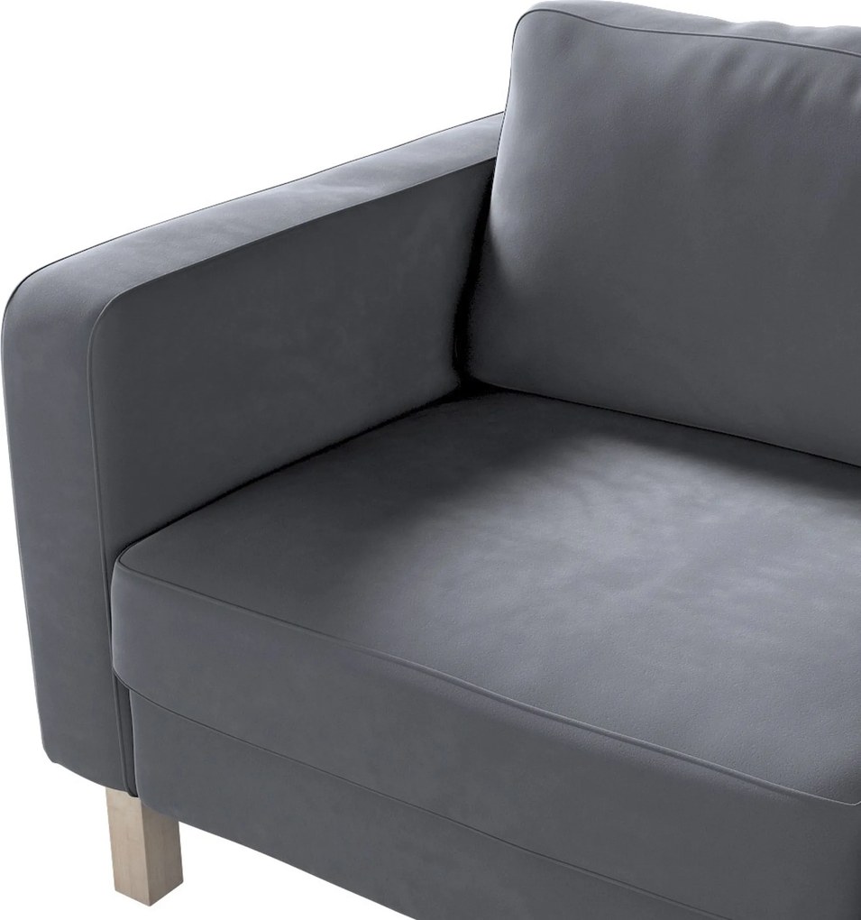 Potah na pohovku IKEA  Karlstad 2-místná, nerozkládací, krátký barva šedá látka lesklé, sametová