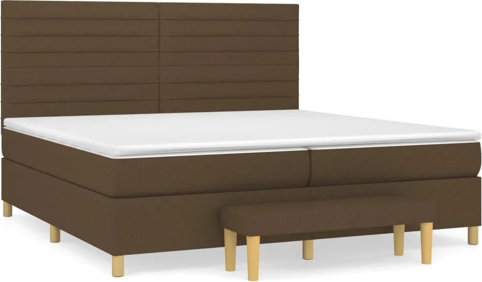 Box spring postel s matrací tmavě hnědá 200x200 cm textil 3137264