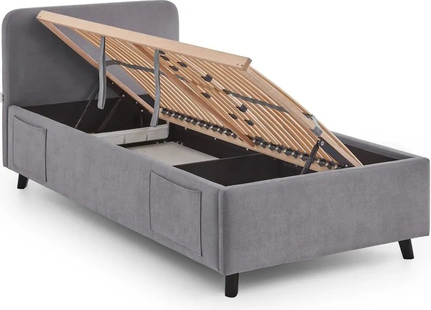 Šedá dětská postel s úložným prostorem s roštem 90x200 cm Cosy – Meise Möbel