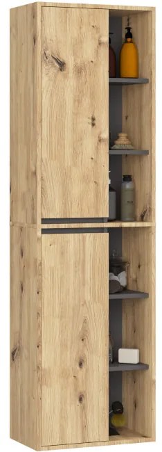 Koupelnová sestava VAMI garfitová / šedá / dub craft