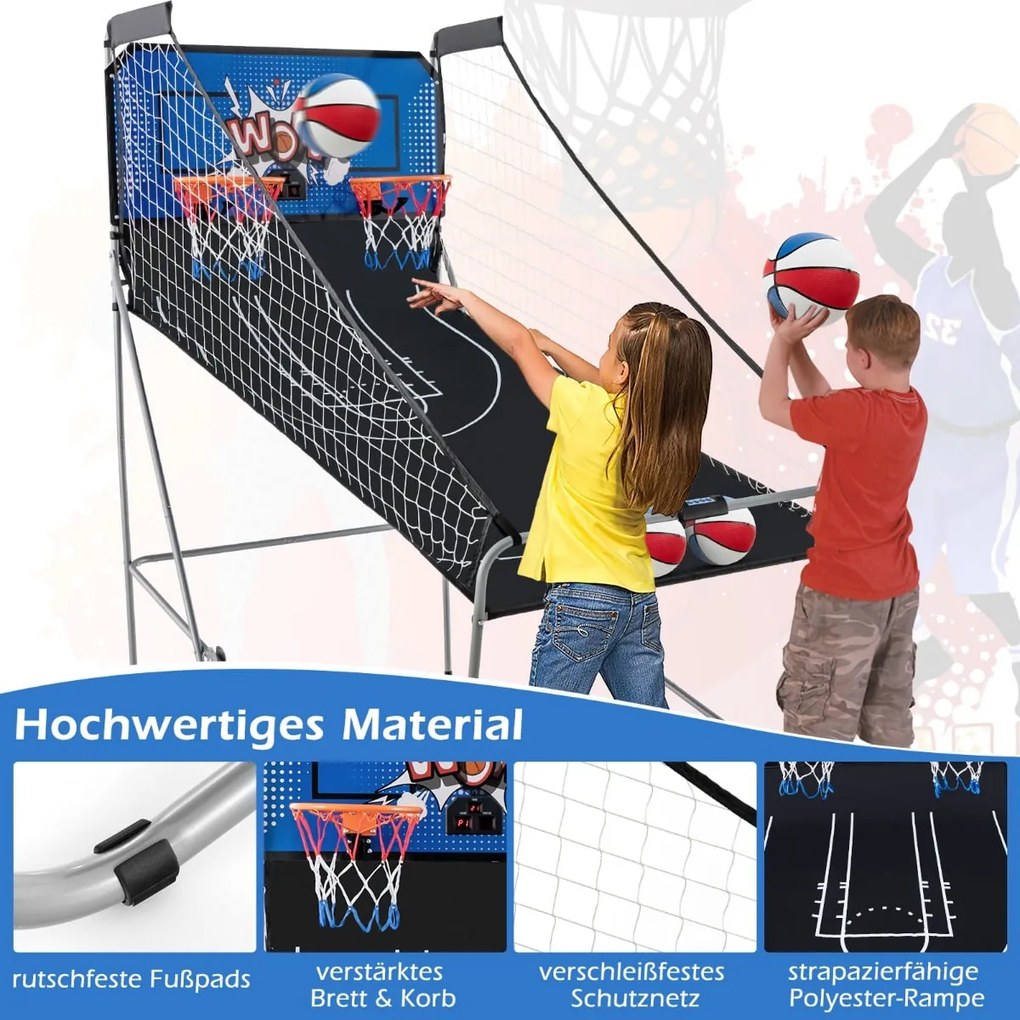 Costway 8 v 1 Basketbalový stroj Skládací elektrický stojan na basketbalový