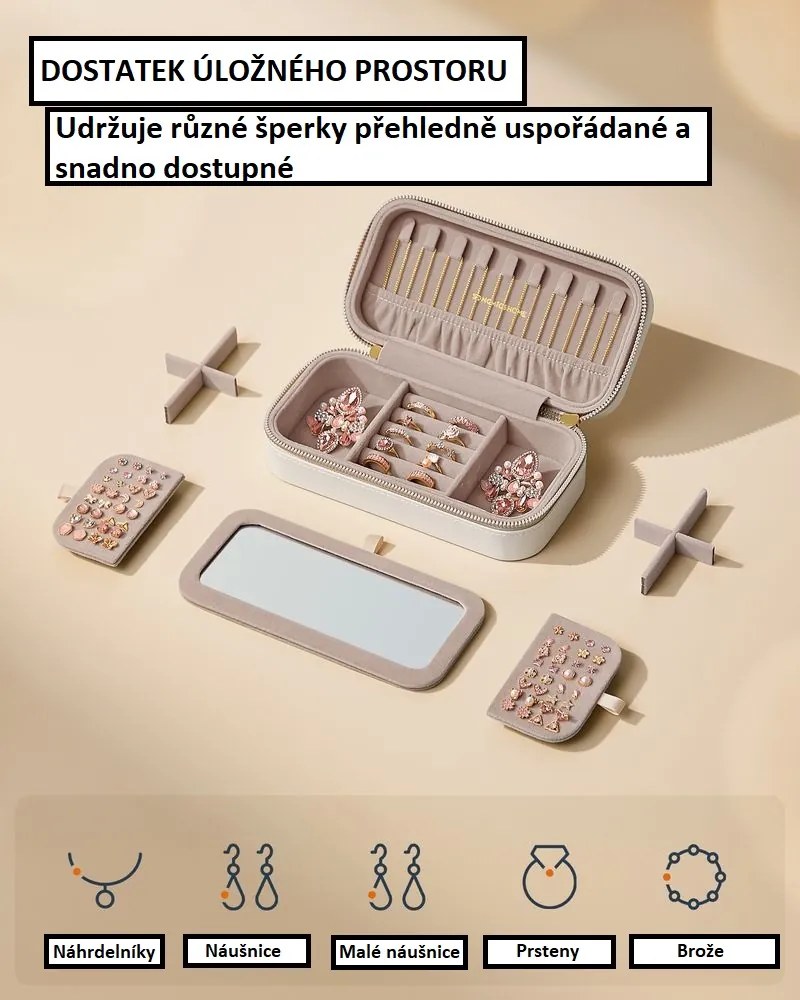 Songmics Cestovní organizér na šperky velký JBC180W01
