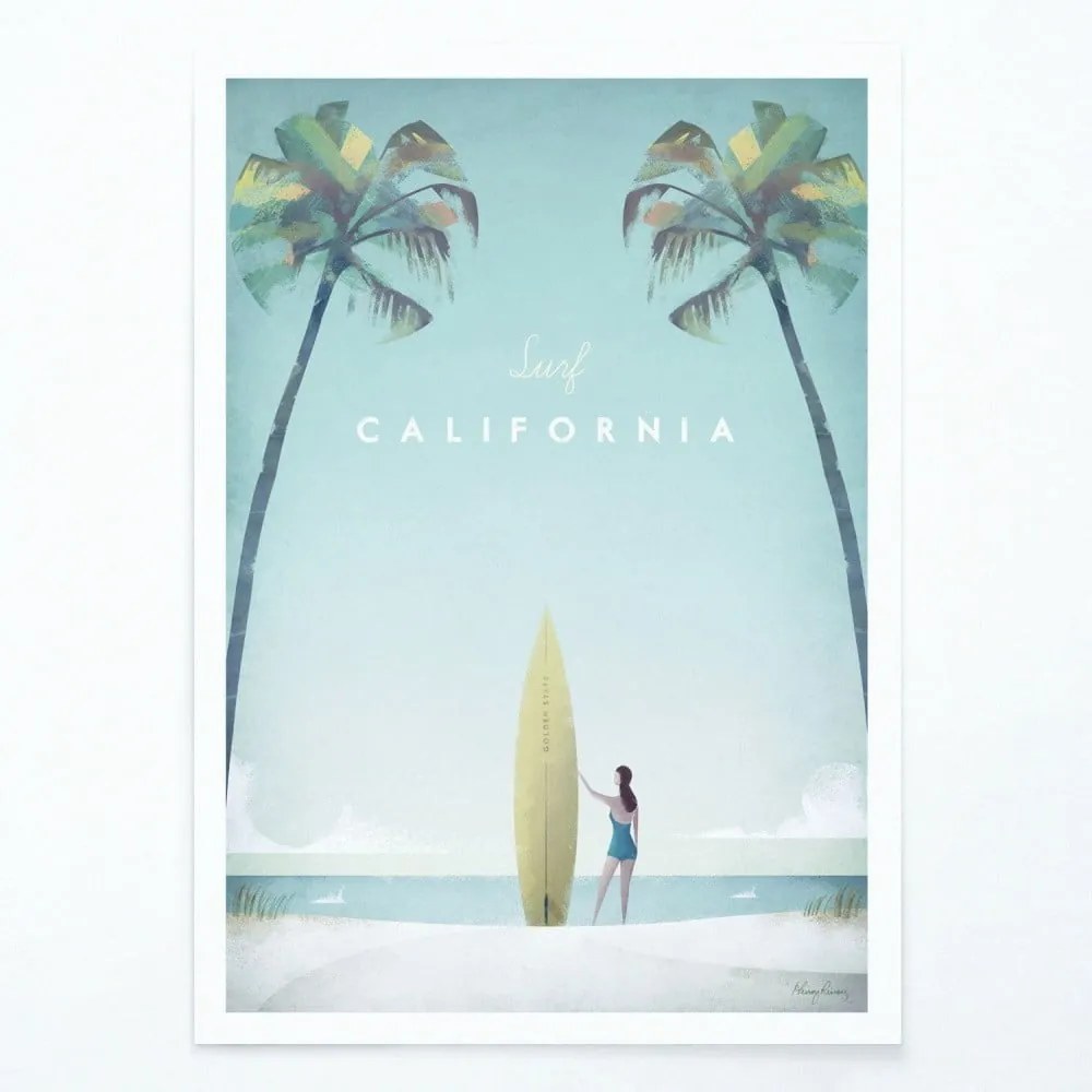 Plakát Travelposter California, A3