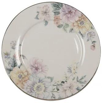 Porcelánový jídelní talíř FLOWER