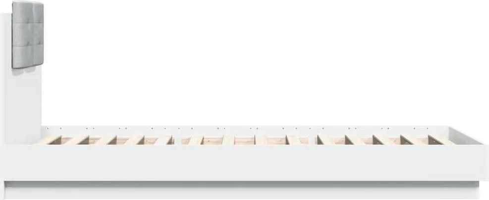 Rám postele s čelem bílý 100 x 200 cm kompozitní dřevo 3209933