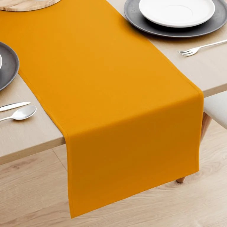 Goldea bavlněný běhoun na stůl - hořčicový 20x120 cm