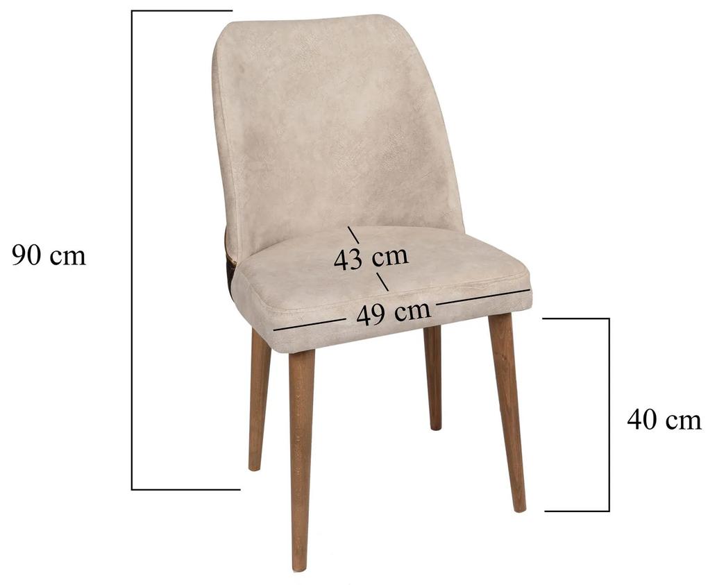 Hanah Home Sada židlí (4 kusy) Nova 071 V4, Krémová, Ořech