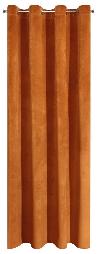 ZATEMŇOVACÍ ZÁVĚS NA KROUŽCÍCH RIA 140X250 CM ORANŽOVÁ