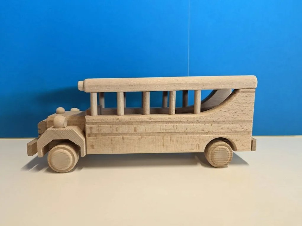 Gaboni 92251 Dřevěný autobus, 30 x 10 x 12 cm