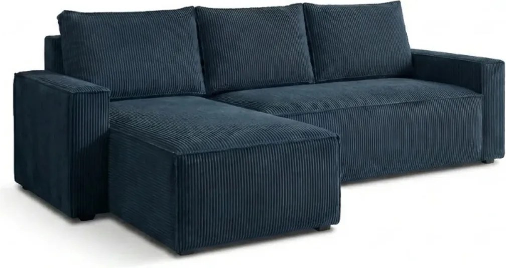Rohová rozkládací sedací souprava do L BELLEZA, 232 cm, s úložným prostorem Roh pohovky: Pravý roh, Barva látky Poso: Tmavě šedá (Poso 60)