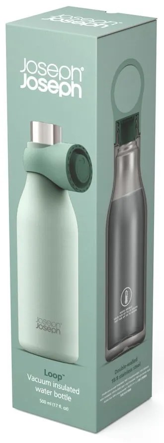 Cestovní nerezová lahev v mentolové barvě 500 ml Loop – Joseph Joseph