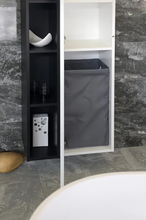 Sapho látkový koš na prádlo 31 x 57 x 23 cm suchý zip šedá UPE600