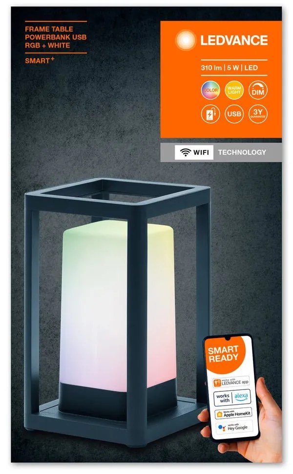 Chytrá LED stolní přenosná lampa s powerbankou TABLEFRAME