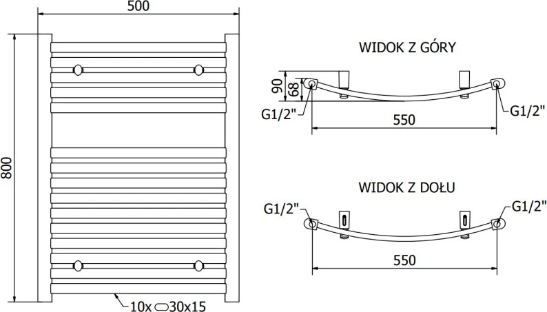Mexen Helios, topné těleso 800 x 600 mm, 450 W, bílá, W103-0800-600-00-20