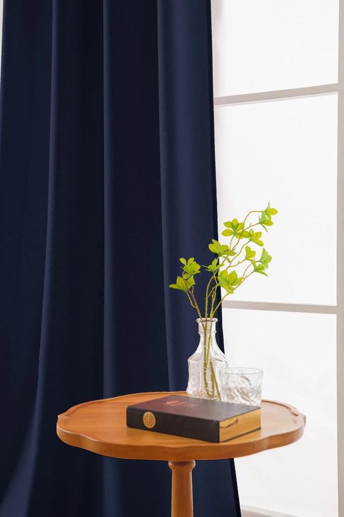 Závěs OXFORD LIGHT 140x250 cm, tmavě modrý Zavěšení: Kovové kroužky