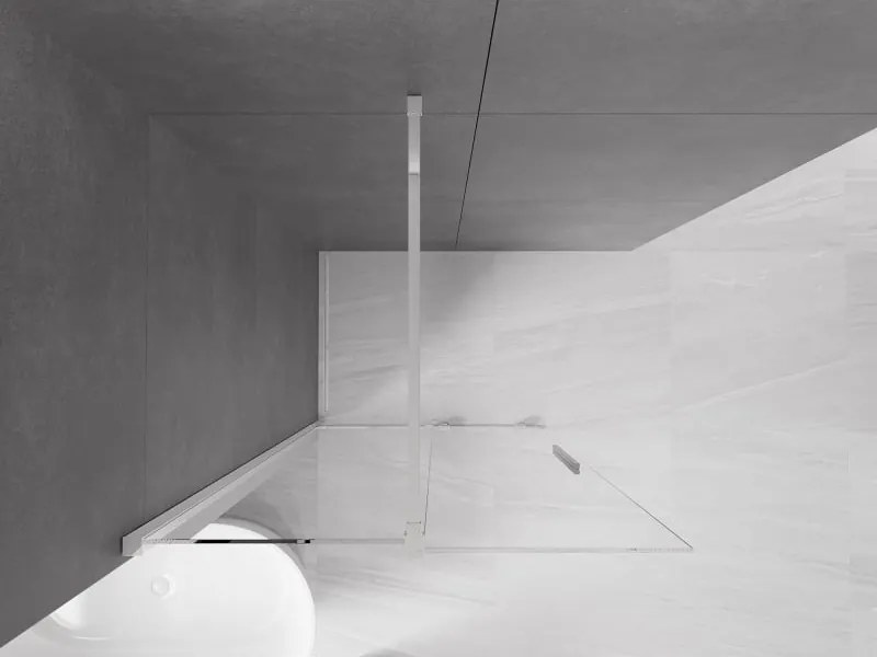 Mexen Velar posuvná sprchová stěna Walk-in 120 x 200 cm, transparentní 8 mm, chrom - 871-120-000-03-01