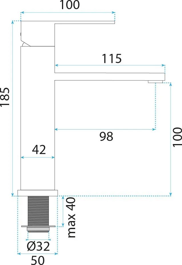 Rea, Koupelnová baterie Rea Arcos Brush Nickel, REA-B6961