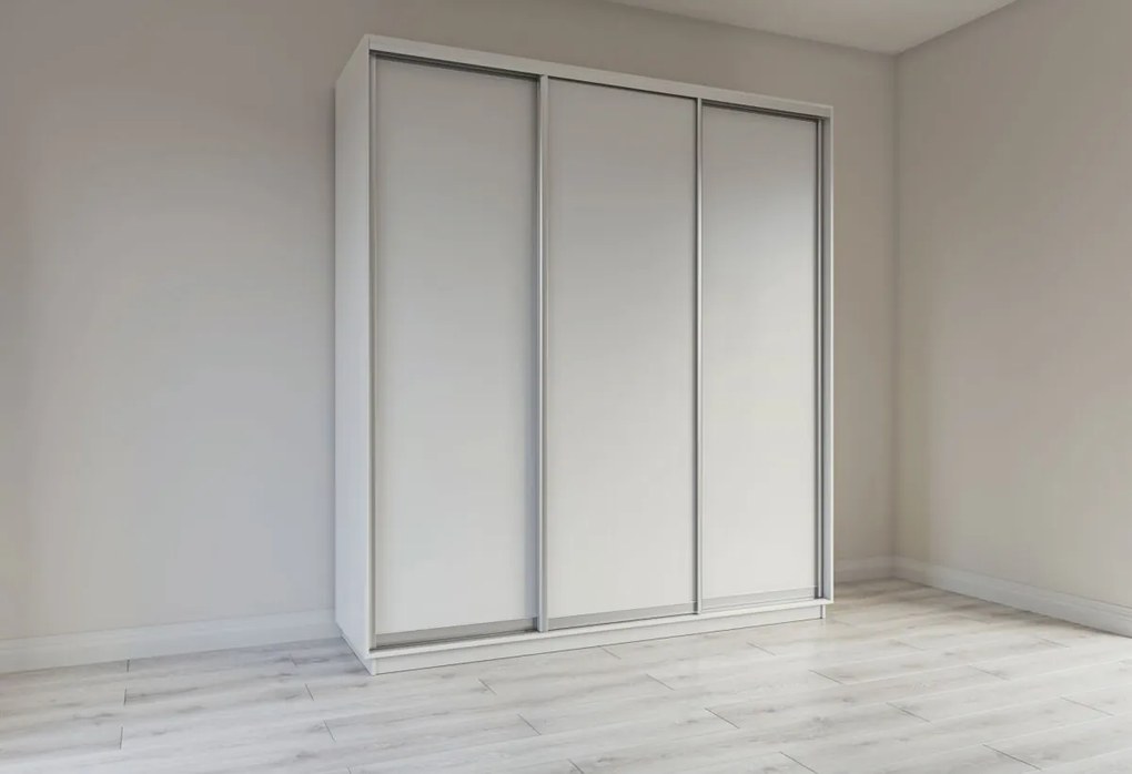 Skříň s posuvnými dveřmi 2700х2400x600 3LTD nymphaea alba, profil stříbrný