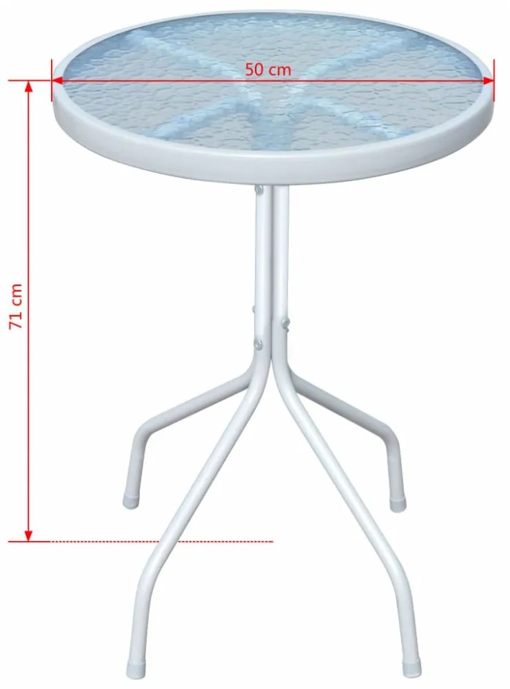 Zahradní bistro set 3 ks kov / textilen Dekorhome Černá