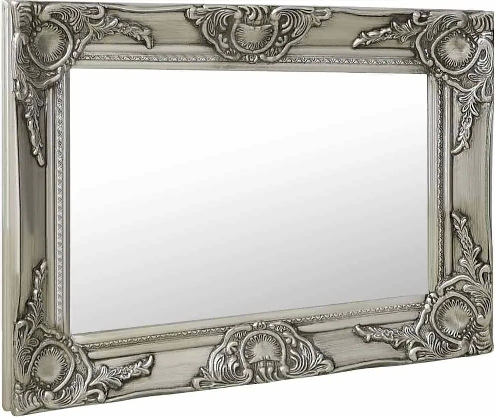 Nástěnné zrcadlo barokní styl 60 x 40 cm stříbrné 320330