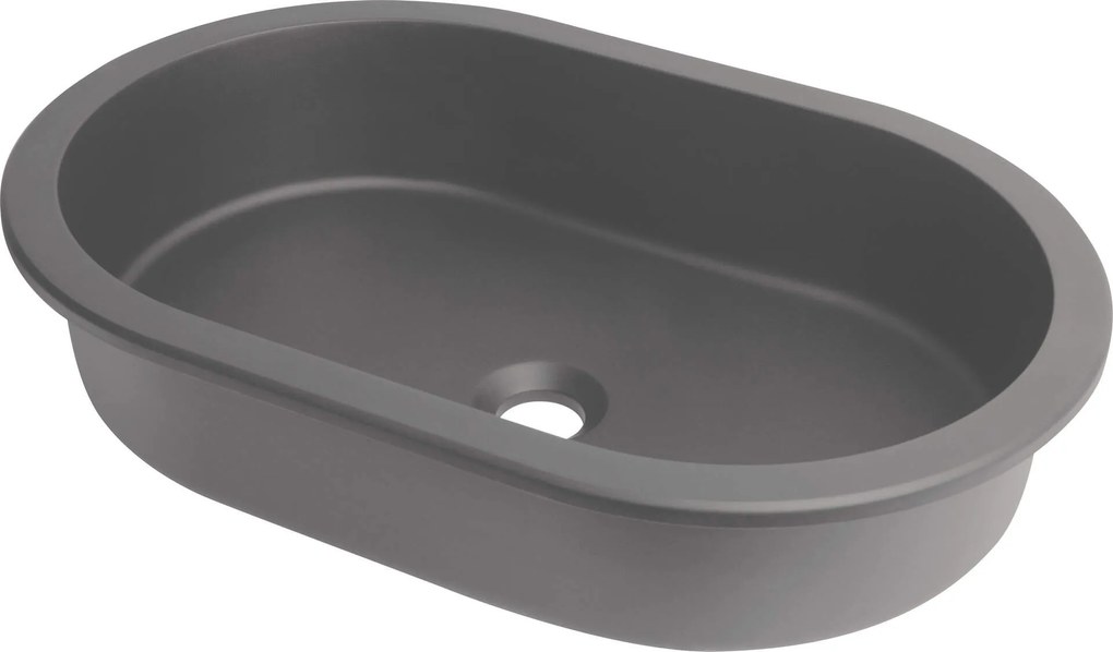 Deante Silia, granitové umyvadlo pro zapuštění na/pod desku 588x390x145 mm, antracitová metalíza, DEA-CQS_TU6U