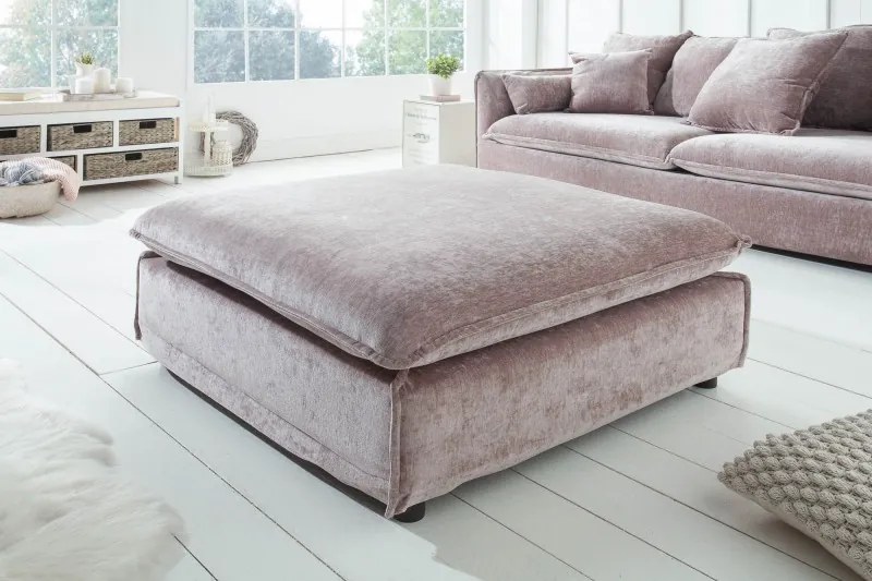 Noble Home Taupe sametová podnožka Heaven 100 cm