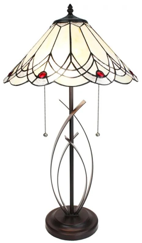 Stolní lampa Tiffany Red Dot – 39x69 cm