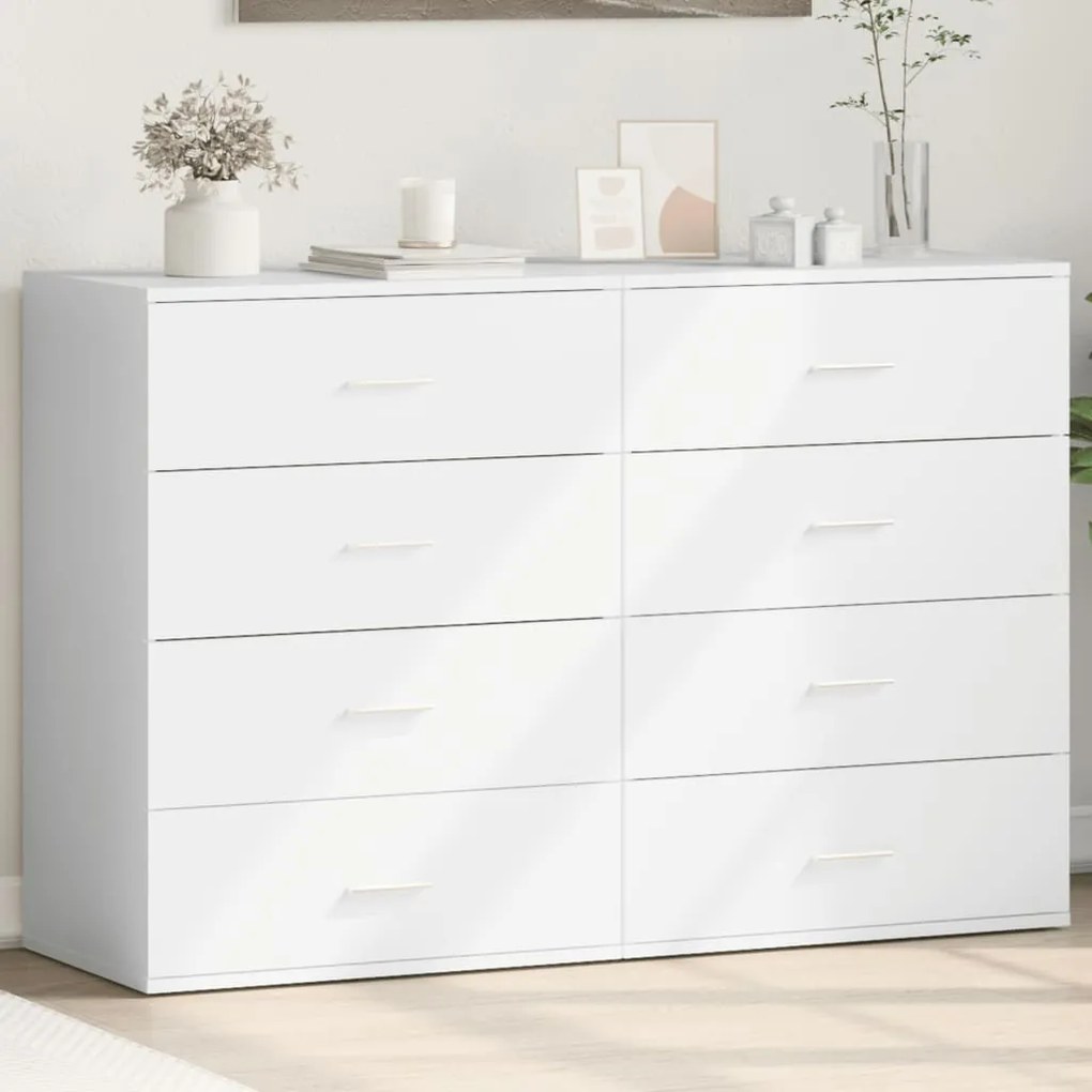 Příborníky 2 ks bílé 60 x 39 x 80 cm kompozitní dřevo 3276623