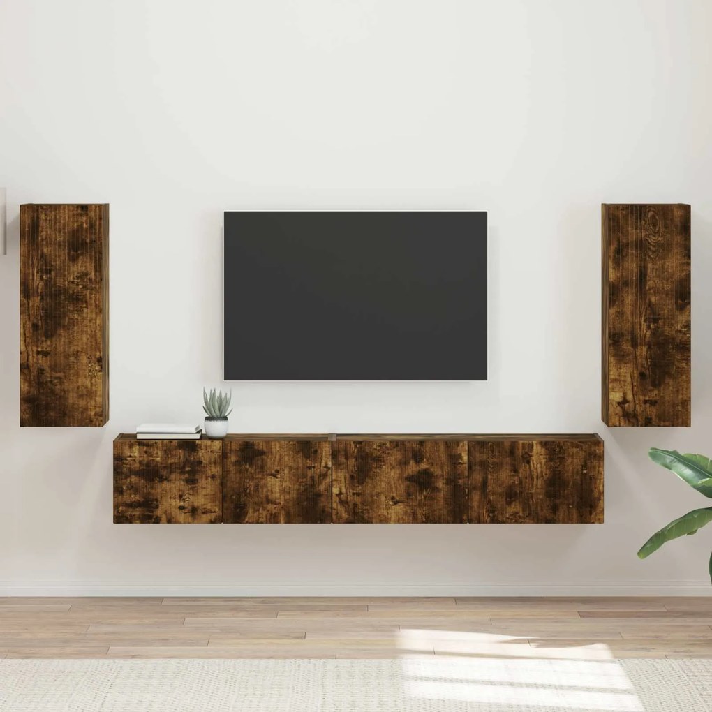 Sestava TV skříněk 4 ks Kouřový dub Kompozitní dřevo 3409164