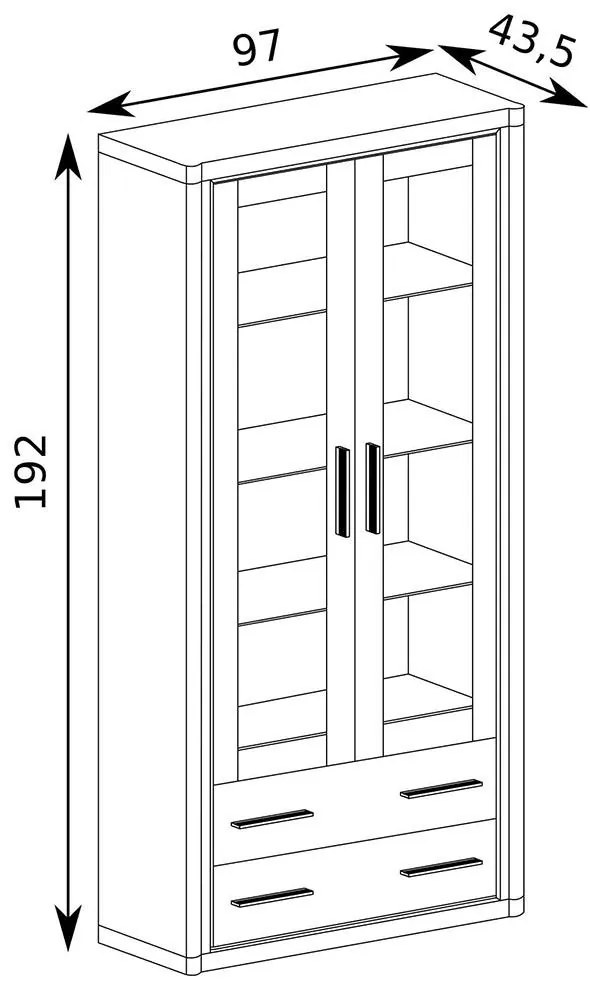 Obývací stěna DALLAS s | sestava A | 5 dílů | 428 cm | sonoma