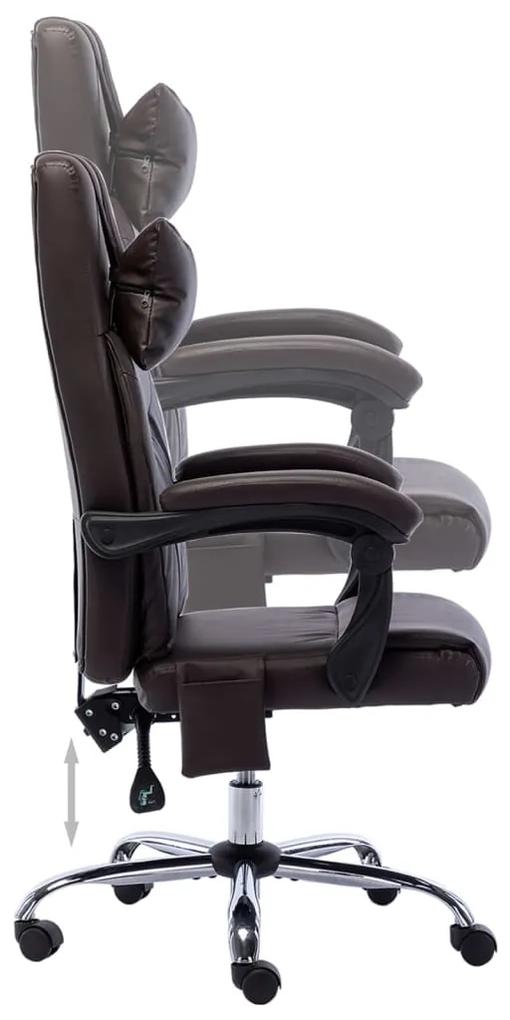 Masážní kancelářská židle hnědá umělá kůže,  20293