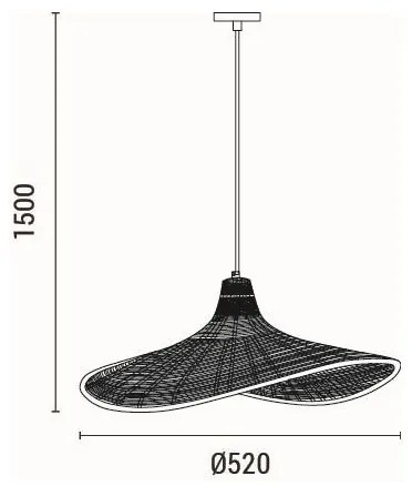 Lustr na lanku CALYPSO 1xE27/40W/230V bambus