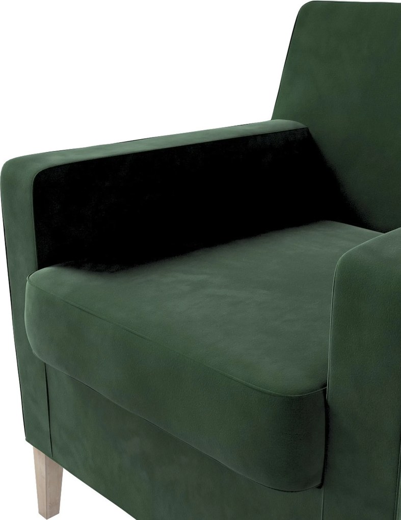 Potah na křeslo IKEA Karlstad barva zelená látka lesklé, sametová
