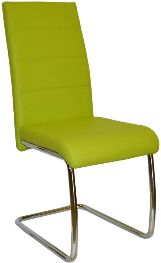 židle Falco Y 100, koženka zelená / kov pochromovaný