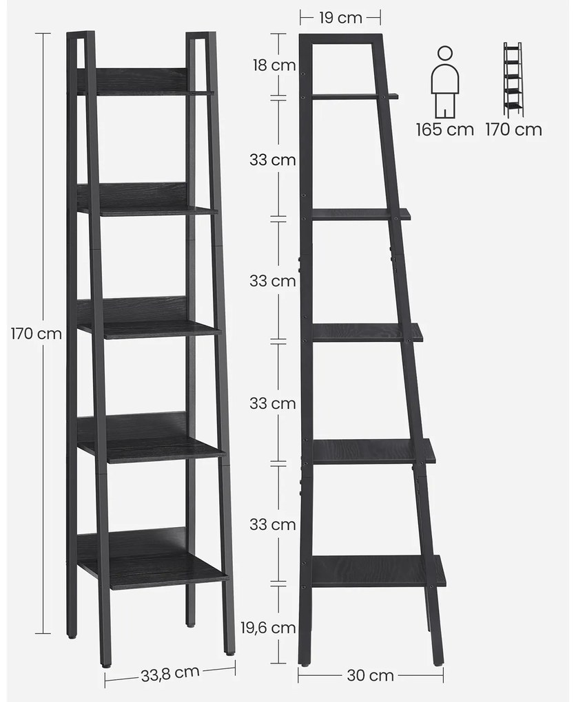 Regál Vasagle Narrow černý