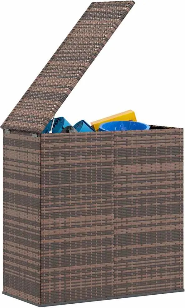Zahradní úložný box PE ratan 100 x 49 x 103,5 cm hnědý 317224