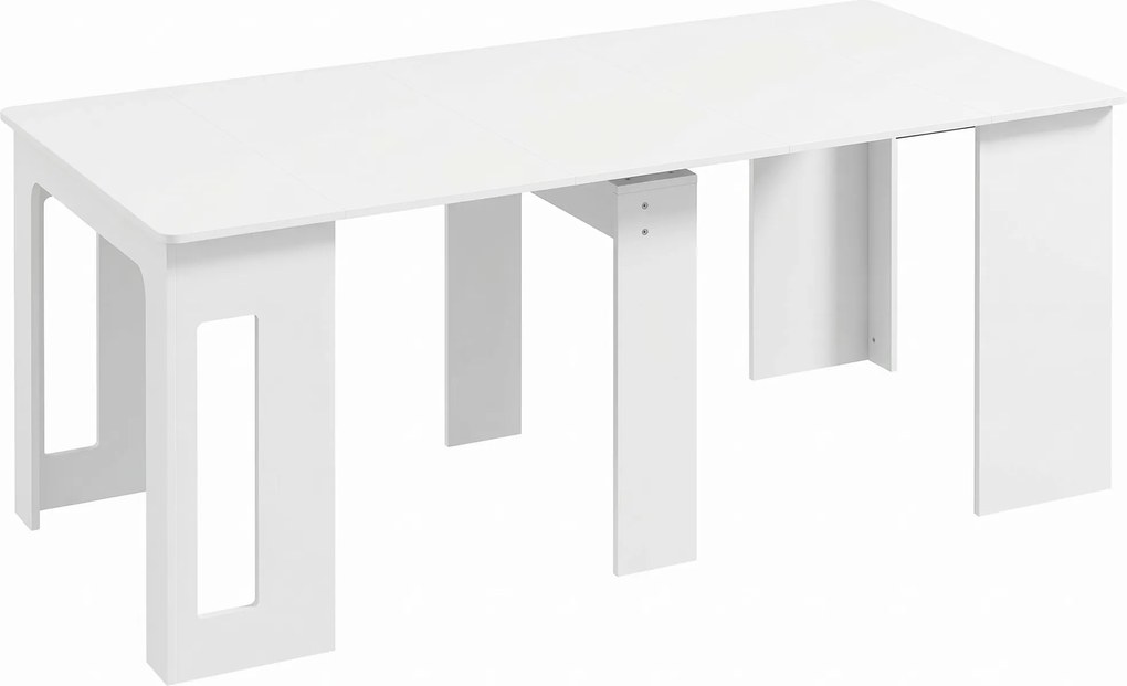 HOMCOM Jídelní stůl, skládací stůl, rozkládací kuchyňský stůl, jídelní stůl, dřevotřískové desky, 60-180 x 85 x 75 cm, bílý