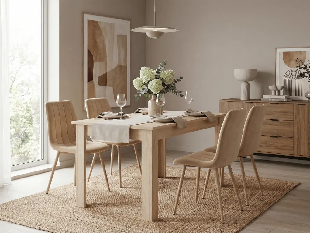 Béžová sametová židle LAVA CAMEL BEIGE