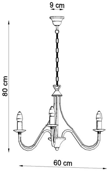 Sollux SL.0213 - Lustr na řetězu MINERWA 3 3xE14/40W/230V bílá