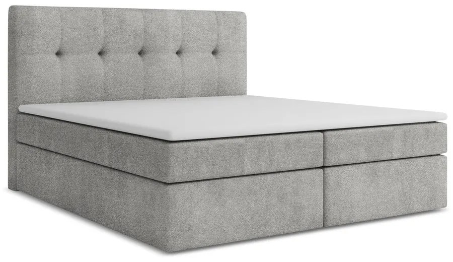 Světle šedá boxspring postel s úložným prostorem 180x200 cm Palta – Makamii