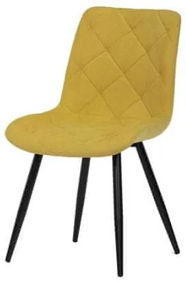 Autronic Moderní jídelní židle Židle jídelní, žlutá látka, nohy černý kov (CT-382 YEL2)